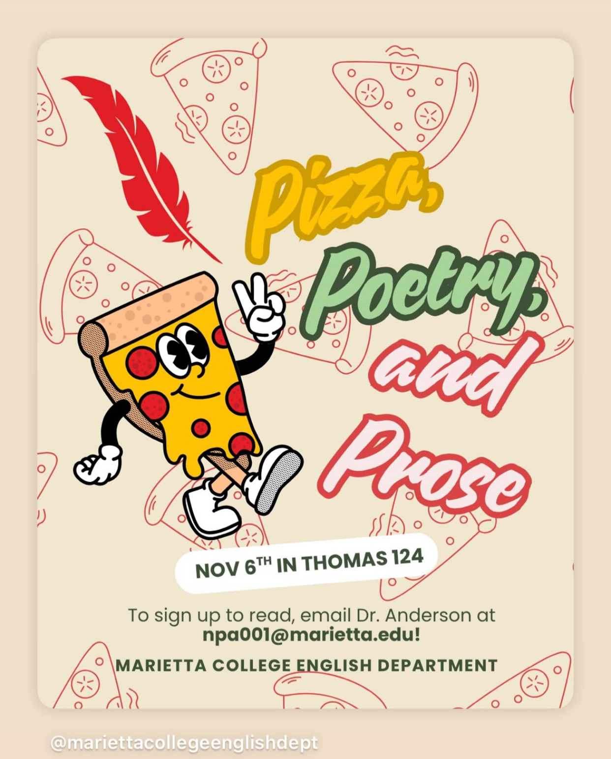 Pizza, Poetry and Prose | Marietta College